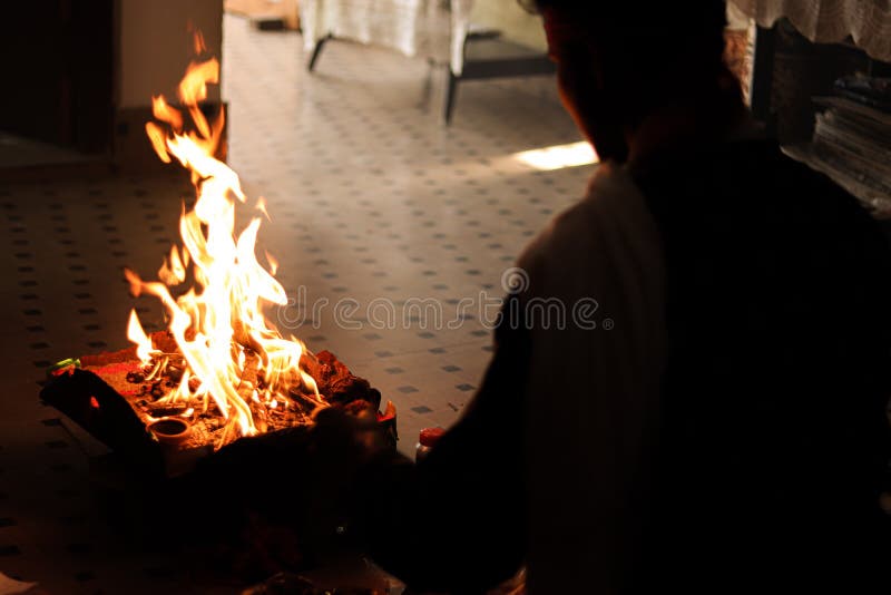 Indian Hawan and Pooja Fire Stock Images. Stock Photo - Image of pooja ...