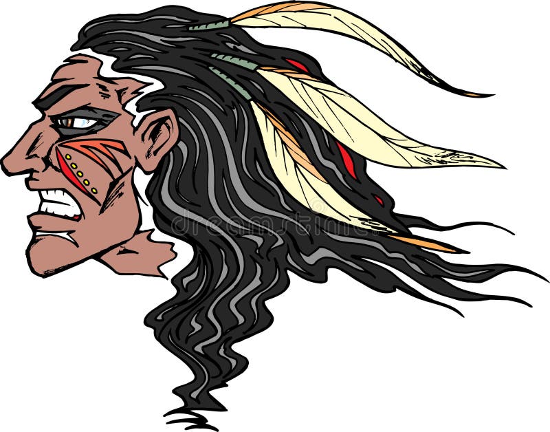 Head Of Indian Chief, Black Silhouette For Your Stock Vector ...