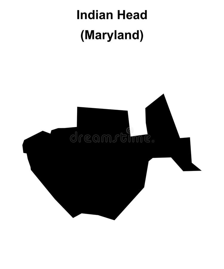 Indian Head outline map stock vector. Illustration of silhouette ...