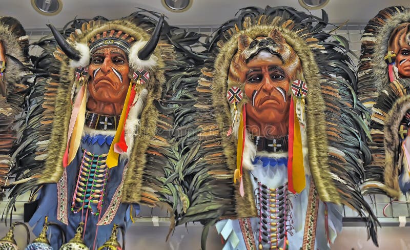 Indian headdress mask stock image. Image of clothing - 48937841