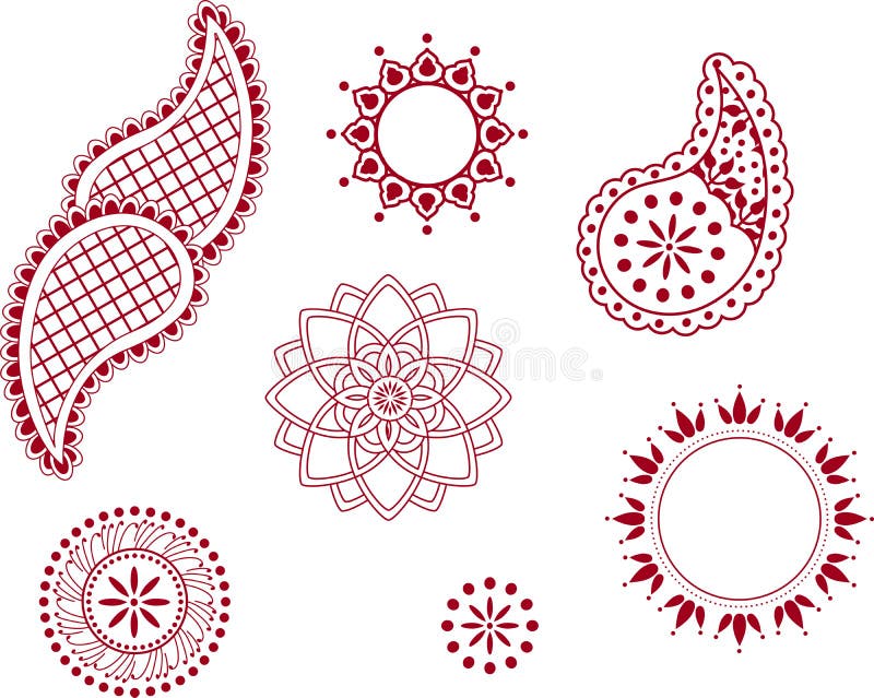 Indian henna elements stock vector. Illustration of ornate - 40350331