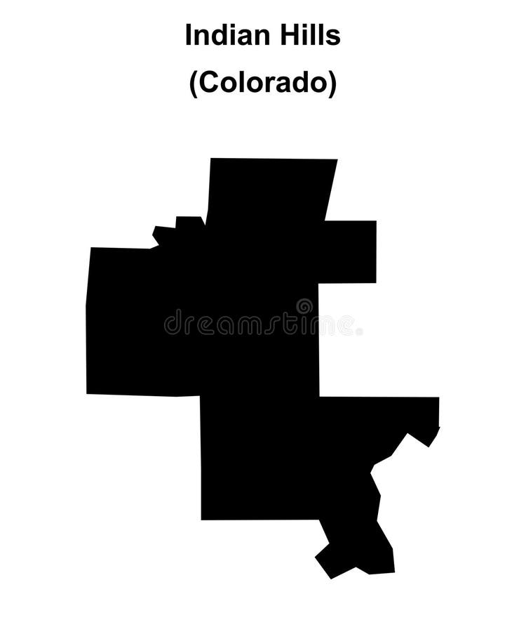 Indian Hills outline map stock illustration. Illustration of template ...