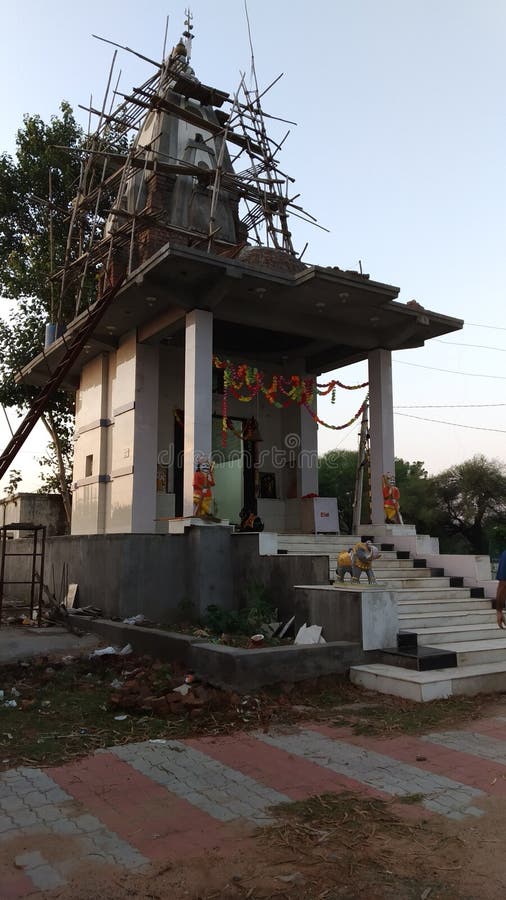 An Indian Hindu Temple Under the Construction Process Editorial Stock ...