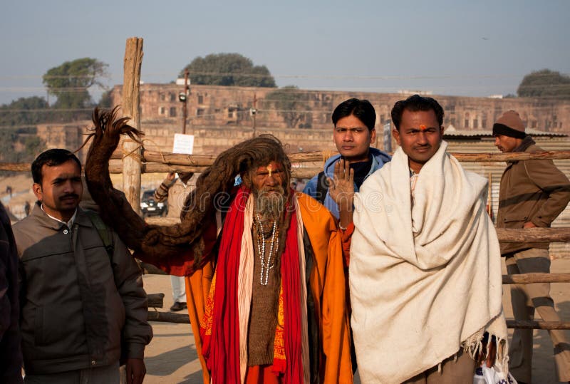 Indian Holy Man Sadhu with Long Hair Editorial Photo - Image of ascetic ...