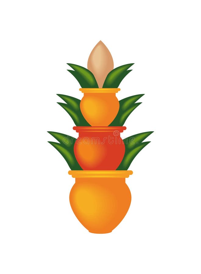 Indian Housewarming Kalash Stack Puja Pot Traditional Decor Ritual ...