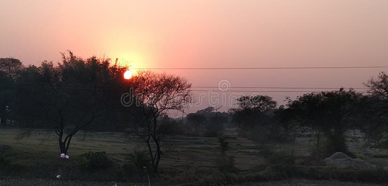Indian Image of Sun Evening Time Which Looking Beautiful. Stock Image ...