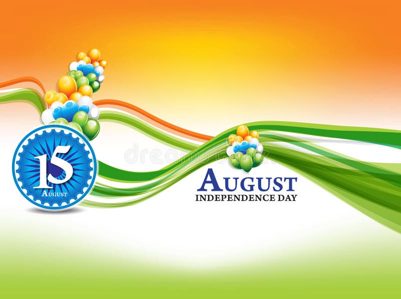 Indian Independence Day Wave Background Stock Vector - Illustration of ...