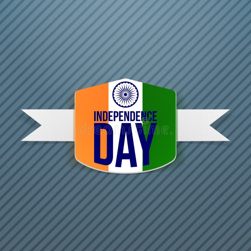 Indian Independence Day Badge with Shadow Stock Vector - Illustration ...