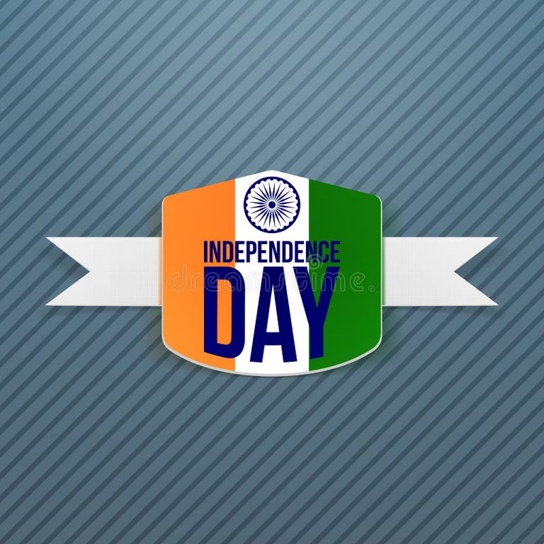 Indian Independence Day Badge with Shadow Stock Vector - Illustration ...