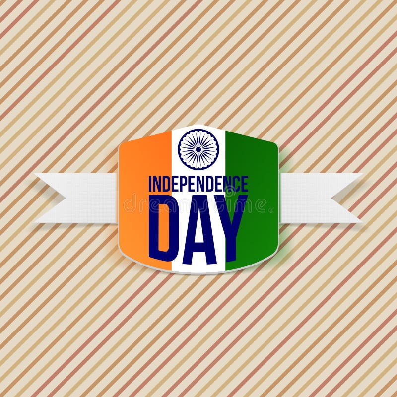Indian Independence Day Emblem with Shadow Stock Vector - Illustration ...
