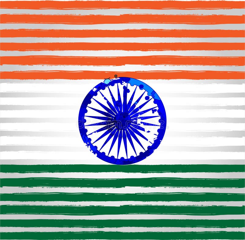 Indian Independence Day. Hand Painted Watercolor Stock Vector ...