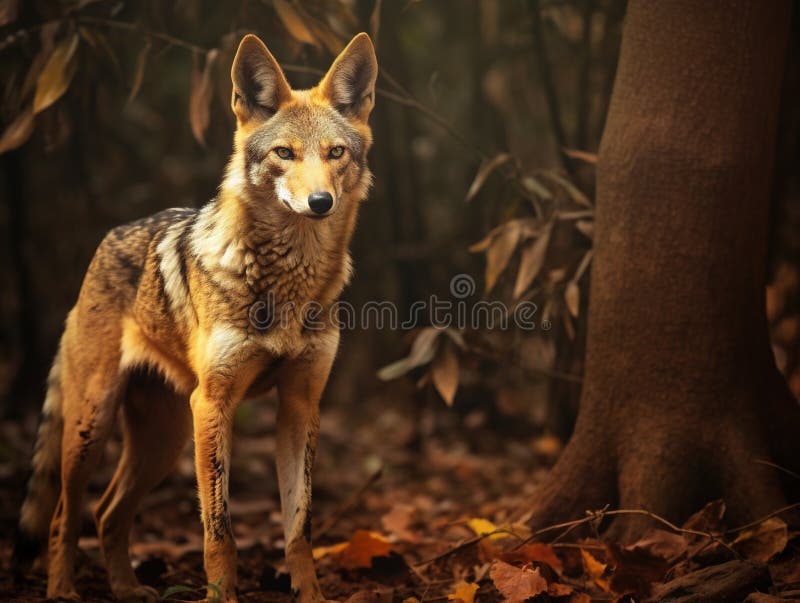 Indian jackal stock illustration. Illustration of spotted - 293681670