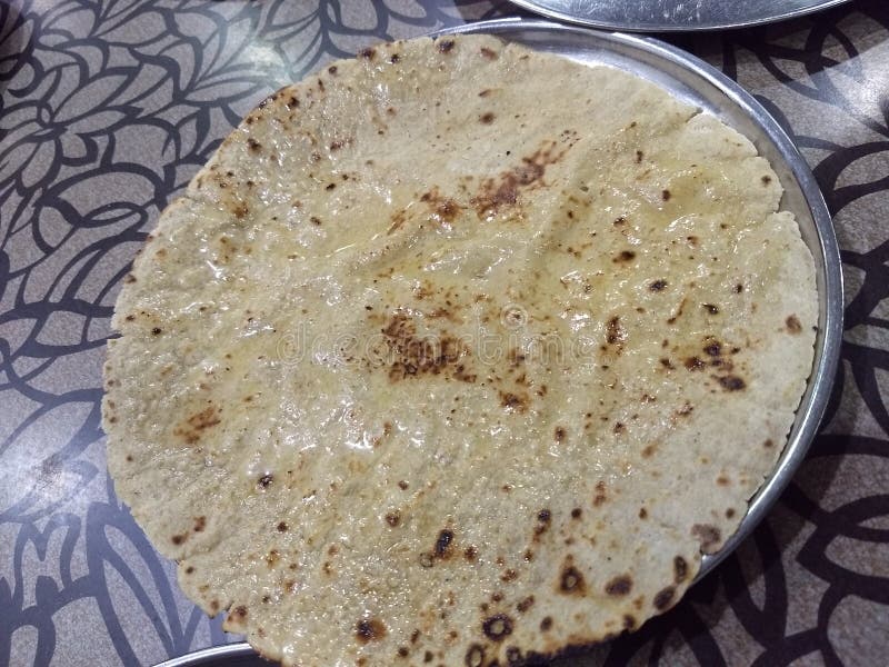 Indian jwar roti with oil stock image. Image of bhakri - 192027005