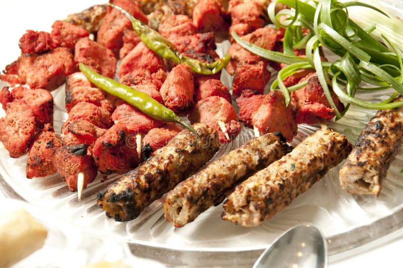 Indian Kebab and Chicken Starter Stock Image - Image of started, kebab ...