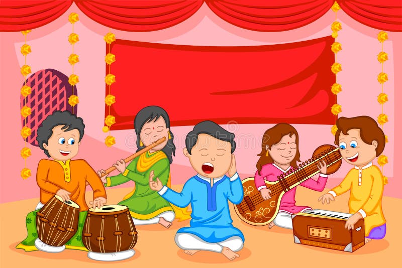 Kid Singing Indian Song Stock Illustrations – 9 Kid Singing Indian Song ...