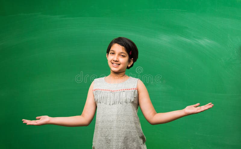 Indian Kid in Thinking the Classroom Stock Image - Image of childhood ...
