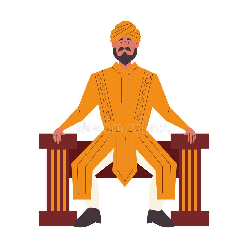 Indian King Ruler stock vector. Illustration of regal - 365813062