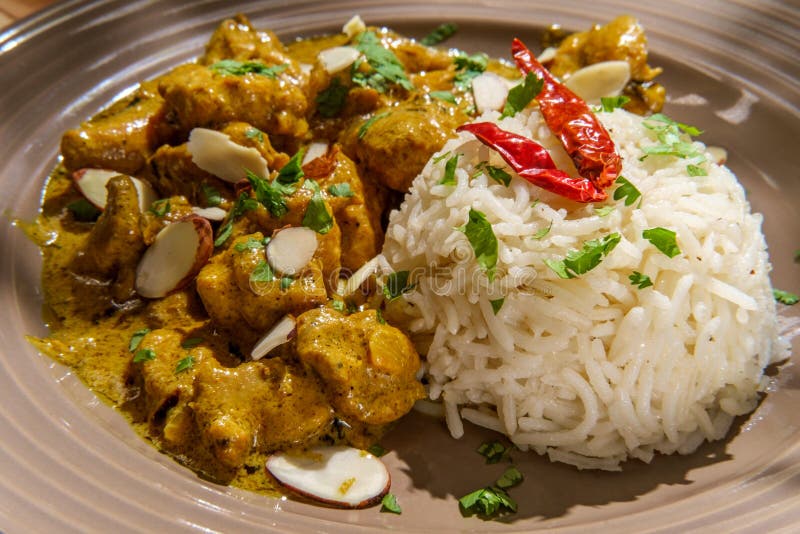 Indian Korma Curry Dinner stock photo. Image of restaurant - 203606880