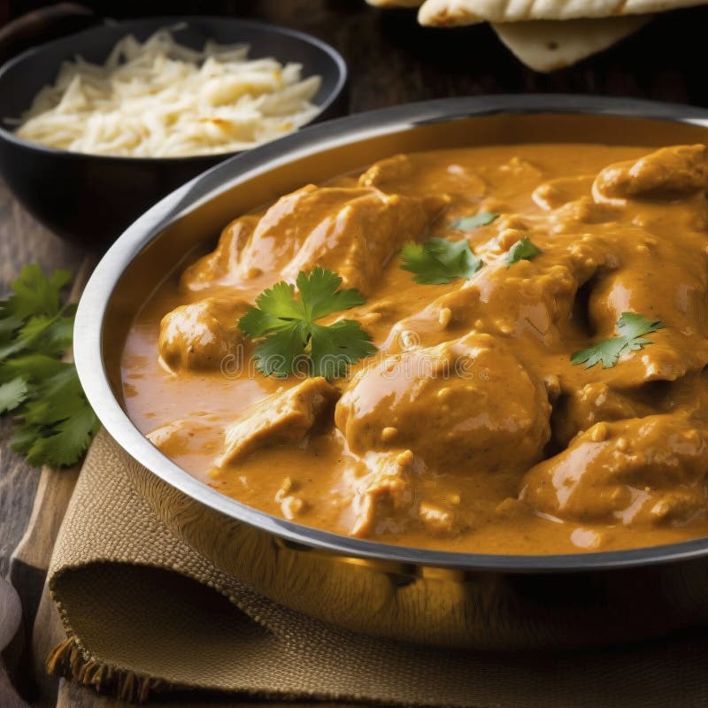 Indian korma with rice stock illustration. Illustration of oriental ...