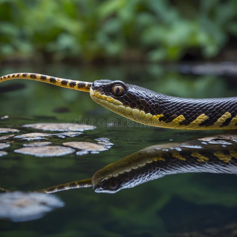 Indian Krait Portrait with Soft Background Emphasizing Unique ...