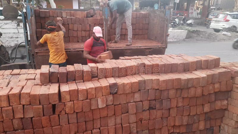 Indian Rural Construction Workers Working on Developing a Site by ...