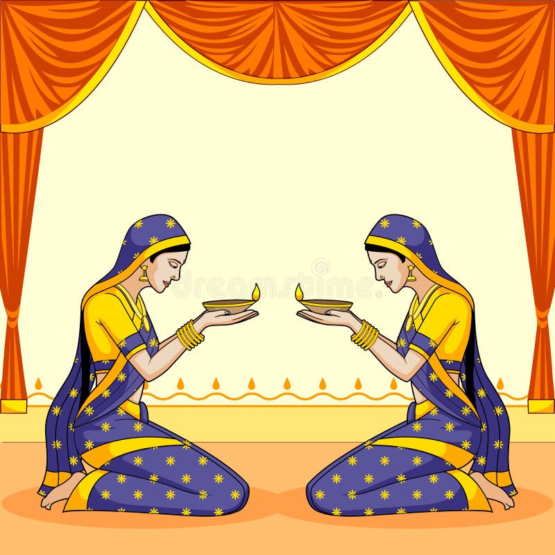 Indian Welcome Lady Stock Illustrations – 345 Indian Welcome Lady Stock ...