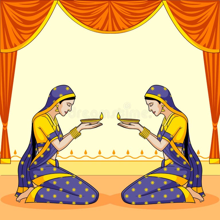 Indian Welcome Lady Stock Illustrations – 347 Indian Welcome Lady Stock ...