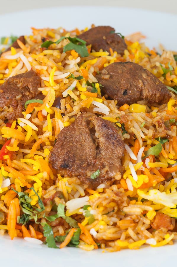 Indian Lamb Risotto or Biryani Stock Image - Image of detail, isolated ...