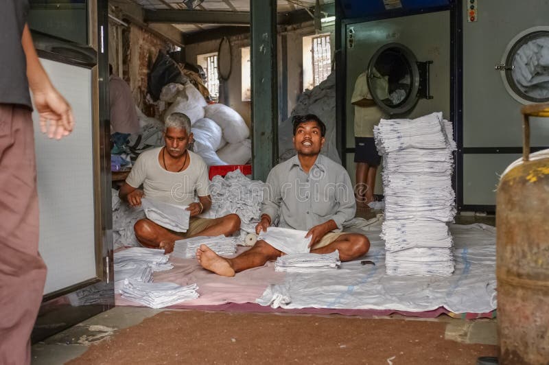 Indian laundry workers editorial image. Image of cloth - 53146710