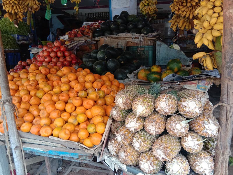 Indian local fruit market stock photo. Image of indian - 134750332