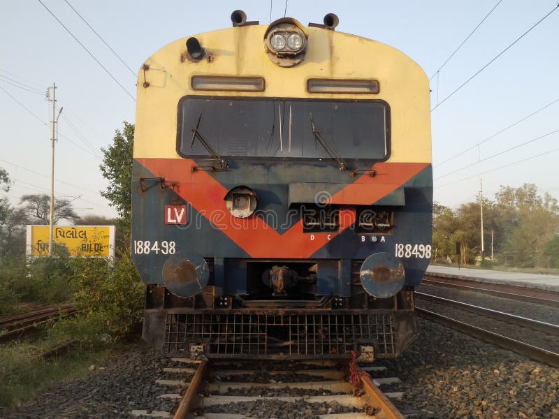 Indian local railway editorial stock image. Image of plant - 219736384