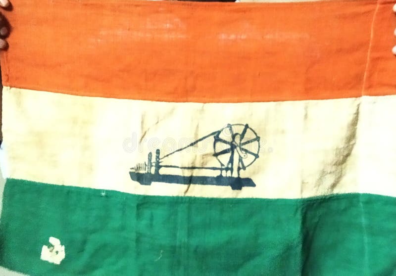 Indian Made in 1935 it is Pre Independence Flag Stock Image - Image of ...