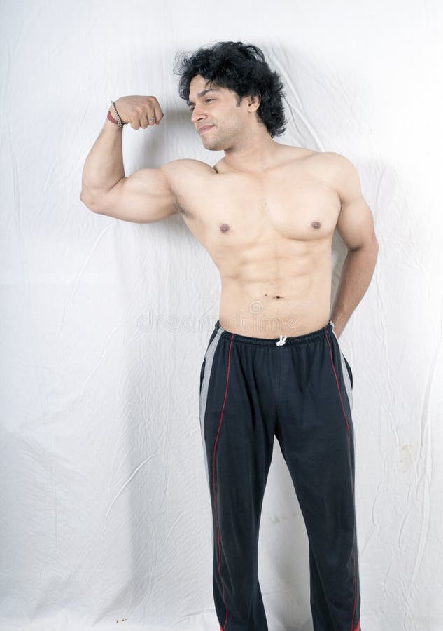 Indian Male Bodybuilder Posing Front Stock Image - Image of model ...