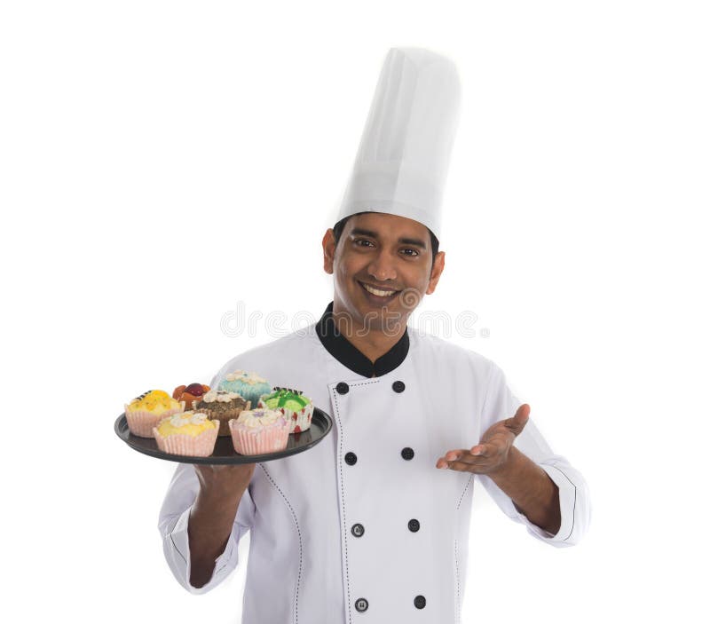 Indian Male Chef Uniform Holding Empty Plate Stock Photos - Free ...