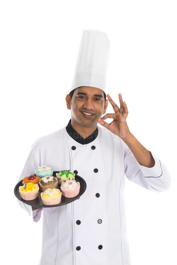 Indian Male Chef Uniform Holding Empty Plate Stock Photos - Free ...