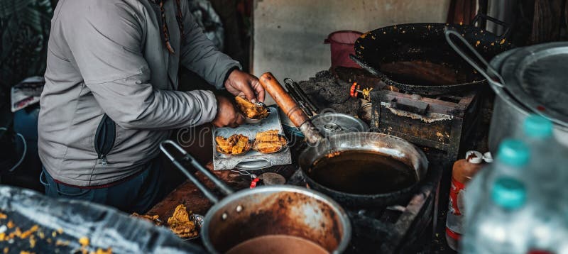 Indian Man Cooking Traditional Food Stock Photo - Image of eating ...