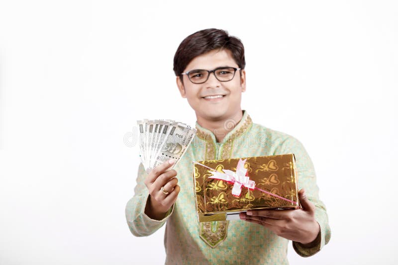 Indian Man Holding Indian Currency Note in Hand Stock Image - Image of ...