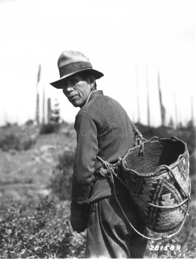 Indian Man With Huckleberry Basket Picture. Image: 222320808