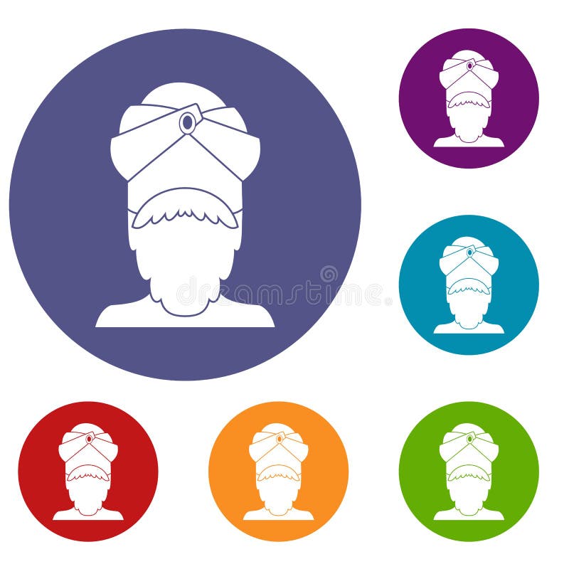 Indian man icons set stock vector. Illustration of asia - 96493047