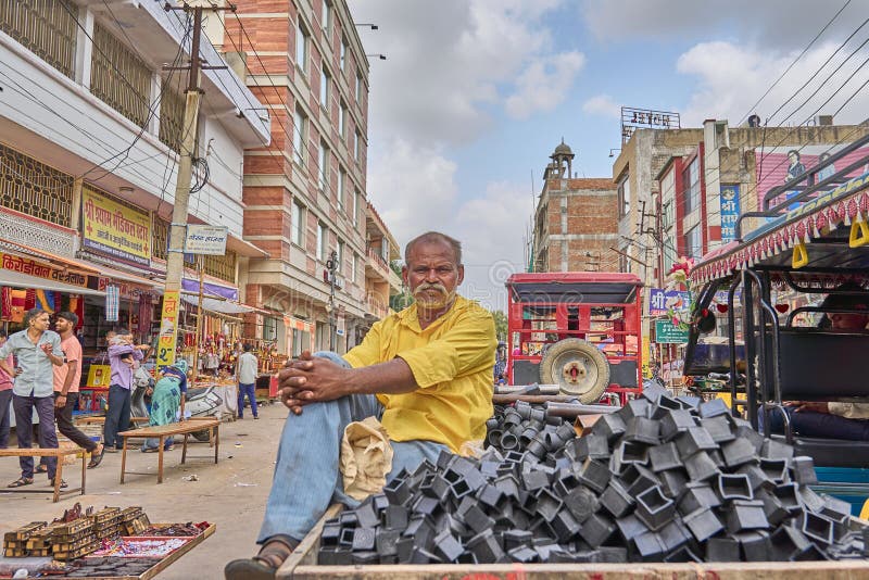 An Indian Man is Selling Things on a Cart Editorial Photo - Image of ...
