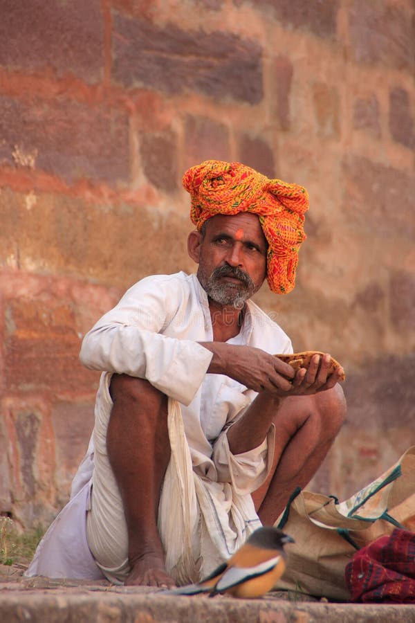 Indian Man Sitting at Ranthambore Fort, India Editorial Stock Image ...