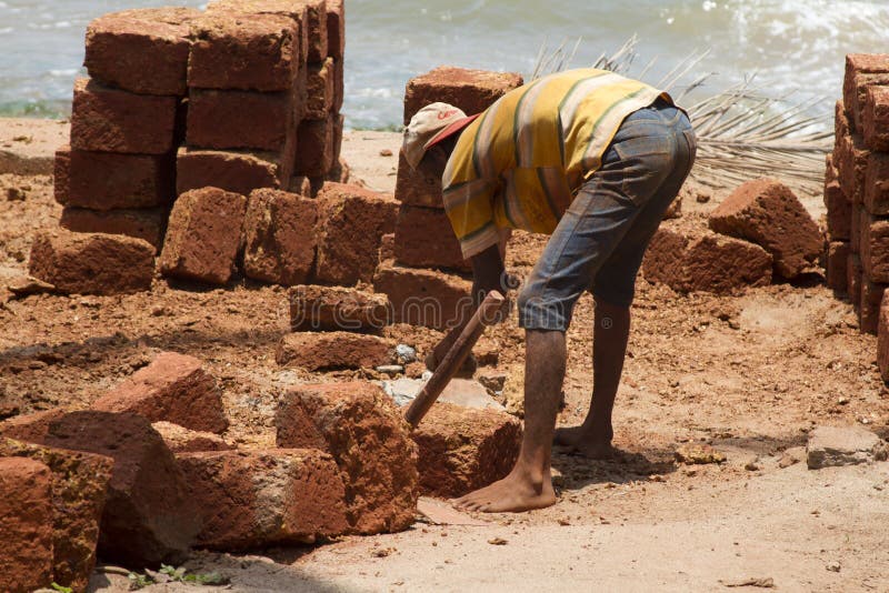 The Indian Man Works at Building. India Goa Editorial Image - Image of ...