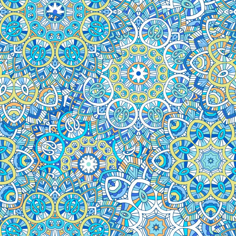 Indian Mandala Seamless Pattern Stock Vector - Illustration of lotus ...