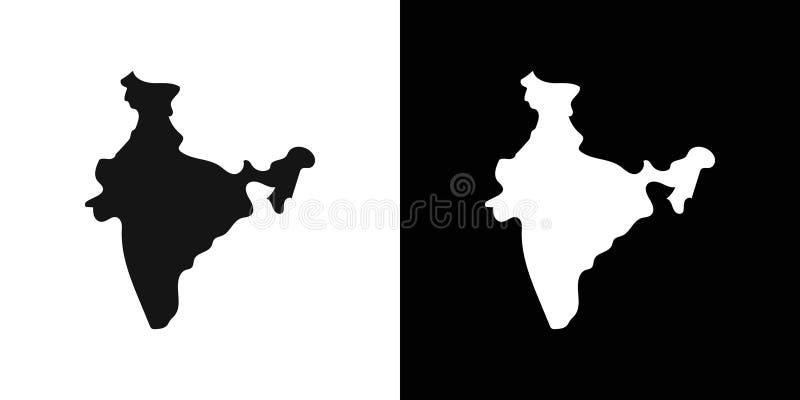 Indian Map Icon Flat Vector Set Outline Stock Vector - Illustration of ...