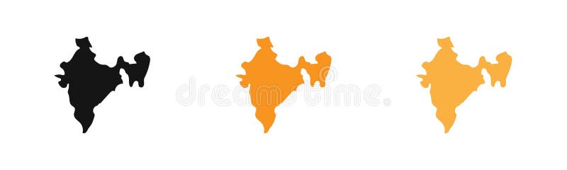 Indian Map Icon Line Art Logo Set Stock Vector - Illustration of indian ...