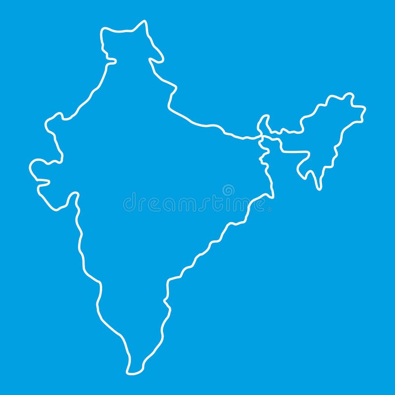 Indian Map Icon, Outline Style Stock Vector - Illustration of world ...