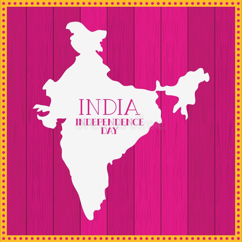 Indian Map Independence Day with Pink Background Stock Vector ...