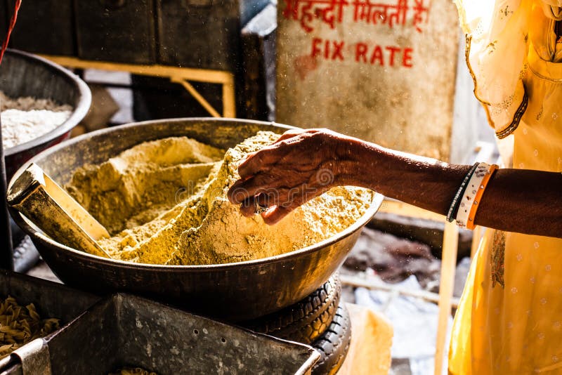Indian Marketstall Selling Ingredients Stock Image - Image of fresh ...