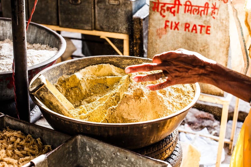 Indian Marketstall Selling Ingredients Stock Image - Image of food ...