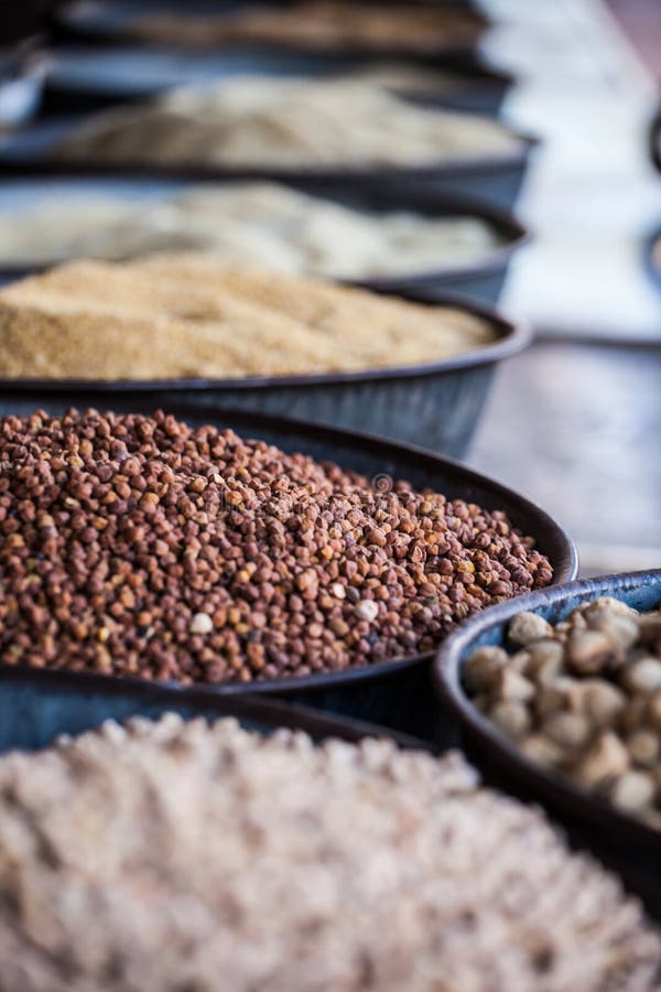 Indian Marketstall Selling Ingredients Stock Photo - Image of pepper ...